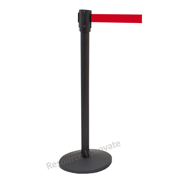RETRACTABLE BELT BLACK QUEUE POLE | RESOURCE INNOVATE PTE LTD