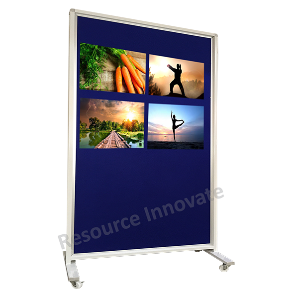 LIGHT GREY MILD STEEL STAND NOTICEBOARD INDIVIDUAL SYSTEM | RESOURCE ...