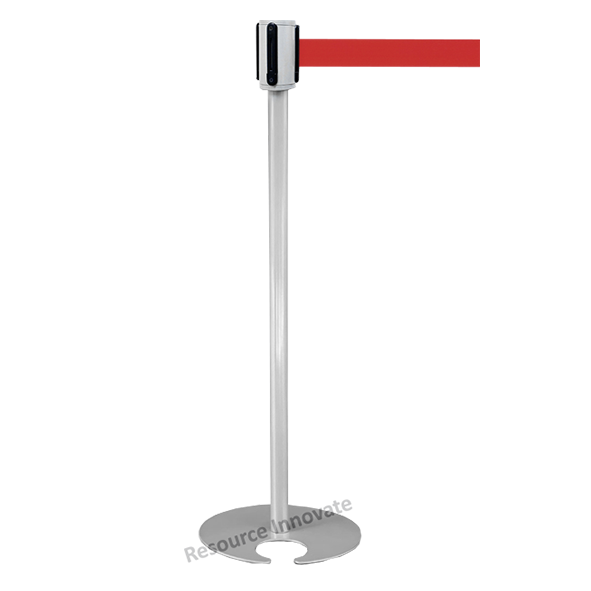 STACKABLE RETRACTABLE BELT SILVER GREY QUEUE POLE | RESOURCE INNOVATE ...